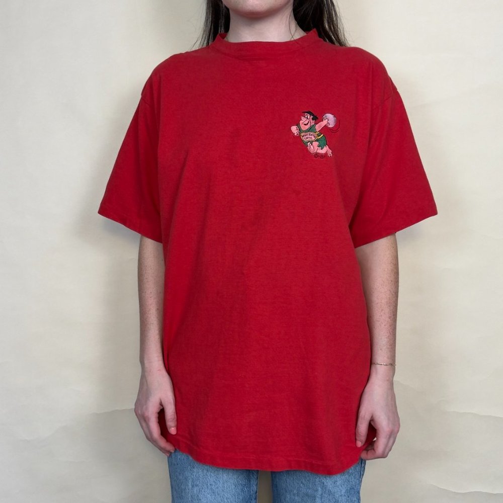 1995 Blitzz Studios Bowling Fred Flintstone T-Shirt - Gem